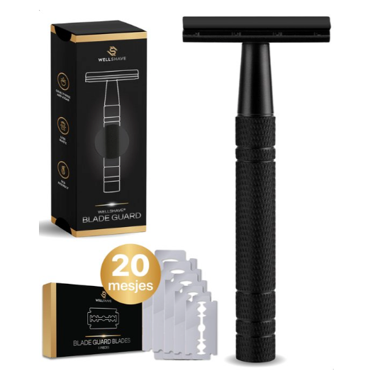 Wellshave® Safety Razor Zwart - Zwart scheermes voor nauwkeurig scheren ...